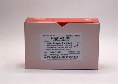 Liquid High Q Rf Latex Reagent Packaging Size 25 Tests 10ml At ₹ 500piece In Hyderabad