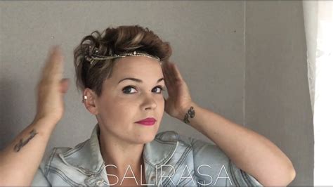 Easy Hairstyle For A Pixiecut Style With Accessories Youtube