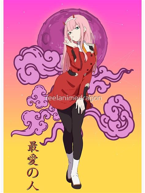 Zero Two Waifu Darling In The Franxx Poster For Sale By Reelanimedragon Redbubble