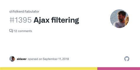 ajax filtering · issue 1395 · olifolkerd tabulator · github