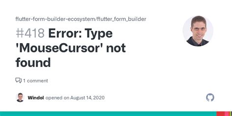 Error Type Mousecursor Not Found · Issue 418 · Flutter Form Builder Ecosystemflutterform