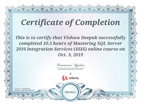 Udemy Course Completion Certificate Vishwa Deepak Dubey