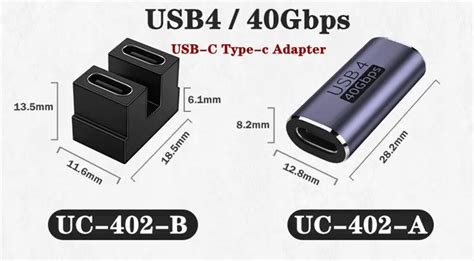 40Gbps USB 4 Type C Female To USB4 Female Coupler USB C Adapter Connector Type C Device