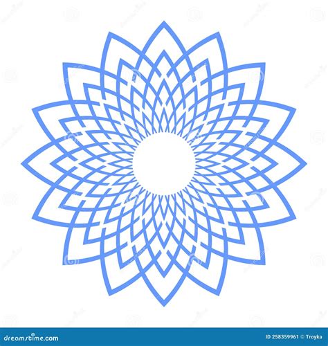 Abstract Geometric Radial Circle Pattern Decorative Blue Design