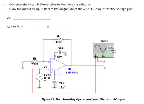 Solved 1 Construct The Circuit In Figure 1d Using The