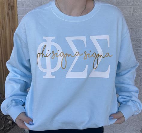 Phi Sigma Sigma Greek Letter With Script Sweatshirts And T Shirts The