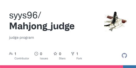 Github Syys96mahjongjudge Judge Program