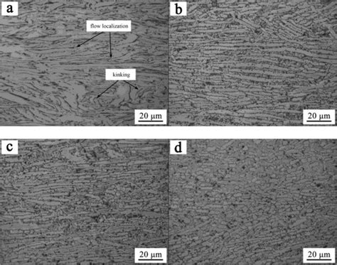 Typical Microstructures Of Zr10be Alloy At A True Strain Of 07 And