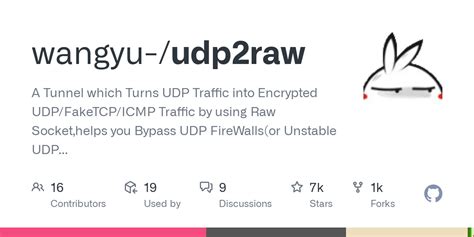 Github Wangyu Udp Raw A Tunnel Which Turns Udp Traffic Into Encrypted Udp Faketcp Icmp