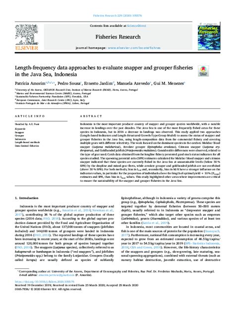 Pdf Length Frequency Data Approaches To Evaluate Snapper And Grouper