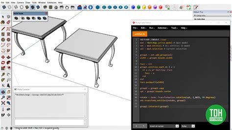 Ruby For Sketchup Group Intersect For Make Table With Ruby Script Youtube