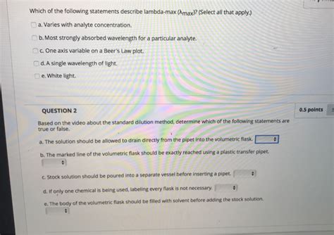 Solved Which Of The Following Statements Describe Lambda Max