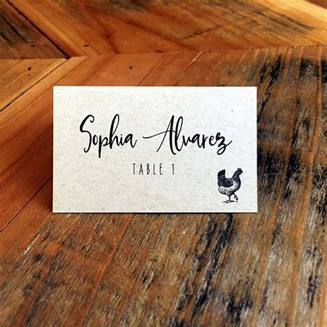 Escort Cards With Entree Menu Selection Meal Entree Escorts Cards