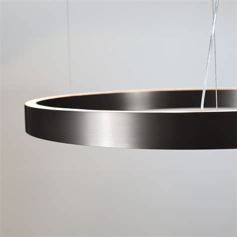 Halo Up Down Slim Led Suspended Ring Light Brushed Black Lightinova
