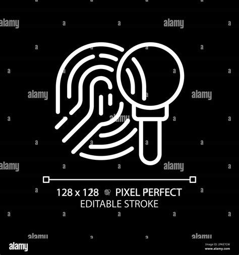 Crime Investigation Pixel Perfect White Linear Icon For Dark Theme Stock Vector Image And Art Alamy