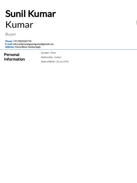 Sunil Kumar Resume319 Pdf