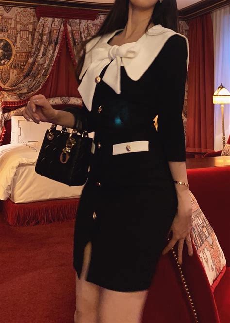 Highquality 리본 타이 세라 빅카라 미니 원피스 드레스 에이블리