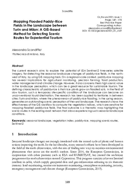 Pdf Mapping Flooded Paddy Rice Fields In The Landscape Between Turin And Milan A Gis Based