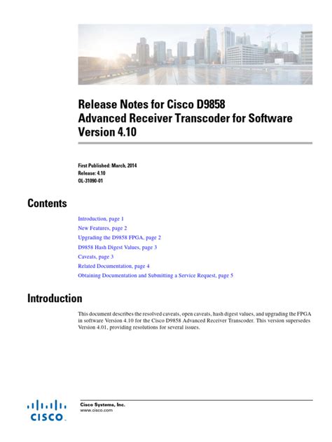 Release Notes D9858 Advanced Receiver Transcoder Sw Version 4 10 Pdf