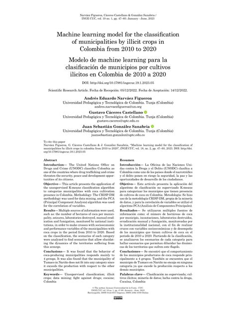 Pdf Machine Learning Model For The Classification Of Municipalities
