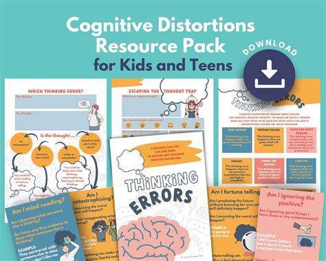 Cognitive Distortions Worksheets Cbt Thinking Errors Resource