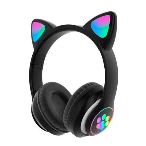 Беспроводные наушники с ушками Cat Ear Vzv23m детские музыкальные наушники котики Black купить в