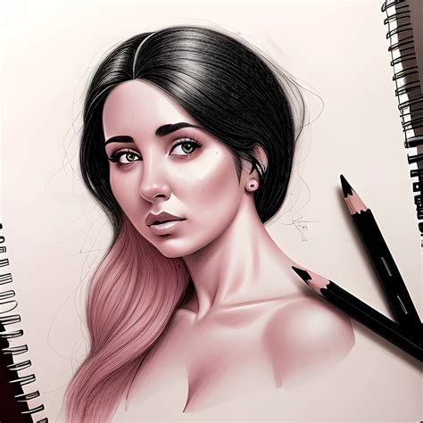Mujer Voluptuosa De Cabello Negro Con Pezones Rosados Pencil Sk