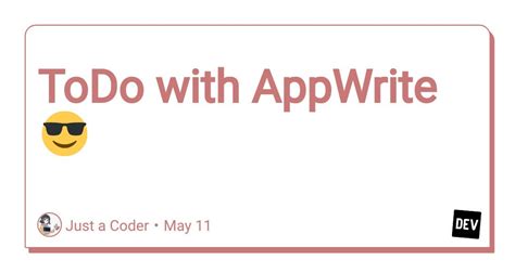 Todo With Appwrite😎 R Devto