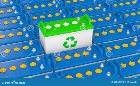 3d Unique Lead Acid Battery With Recycle Symbol Stock Illustration