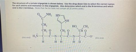 Solved The Structure Of A Certain Tripeptide Is Shown Below