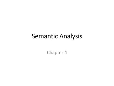 PPT Semantic Analysis PowerPoint Presentation Free Download ID