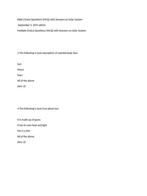 Earth Science Multiple Choice Questions Pdf