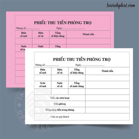 Top 10 Mẫu Phiếu Thu Tiền Nhà Trọ Mới Nhất