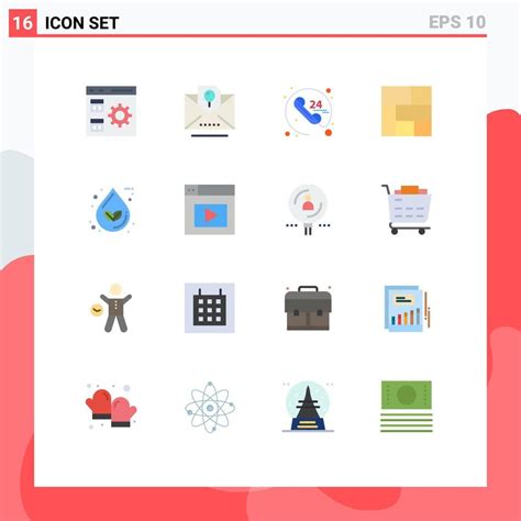 User Interface Pack Of 16 Basic Flat Colors Of Leaf Section Party Layout Service Editable Pack