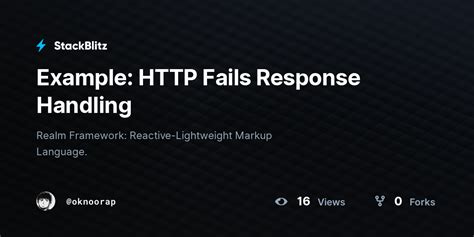 Example Fails Response Handling StackBlitz