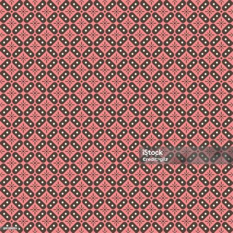 다양한 모티프 자바 전통 문화를 모티브로 한 인도네시아 바틱 이음새 무늬 브라운 핑크 컬러의 바틱 카웅 전체 천에 적용 할 수 있습니다 패턴에 대한 스톡 벡터 아트 및 기타