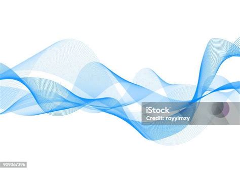 블루 웨이브 비즈니스 프레 젠 테이 션 브로셔 또는 고객 디자인을 위한 벡터 배경 어두운 바탕에 푸른 연기입니다 벡터 일러스트 레이 션 0명에 대한 스톡 벡터 아트 및 기타