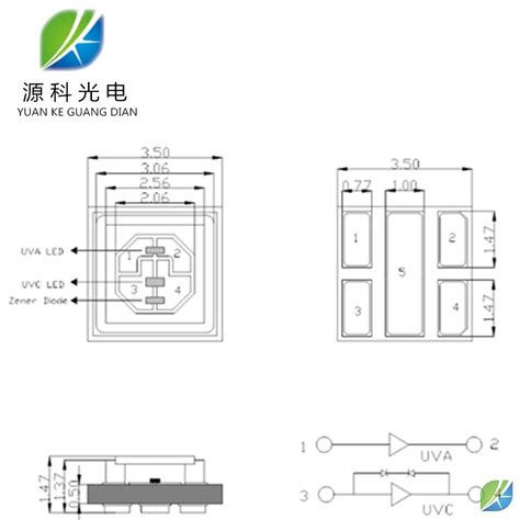 Uvc Uva Dual Wavelength Deep Ultraviolet Germicidal Smd Led 3535