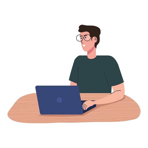 Man Using Laptop 2454410 Vector Art At Vecteezy