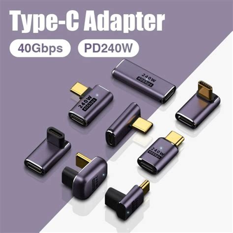 Jual Usb4 0 Pd 240w Usb Type C Adapter Female To Male Converter 40gbps 8k 60hz Connector