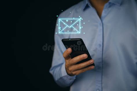 Businessman Holding Mail Icon Electronic Mail Concept Online