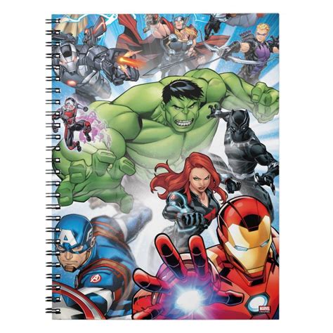 Avengers Classics Avengers Assemble Into Action Notebook Zazzle Avengers Assemble