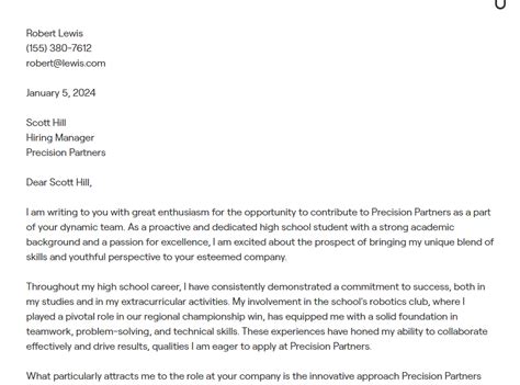 5 High School Cover Letter Examples With In Depth Guidance