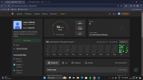 mayur chakvate on linkedin 100th leetcode consistency