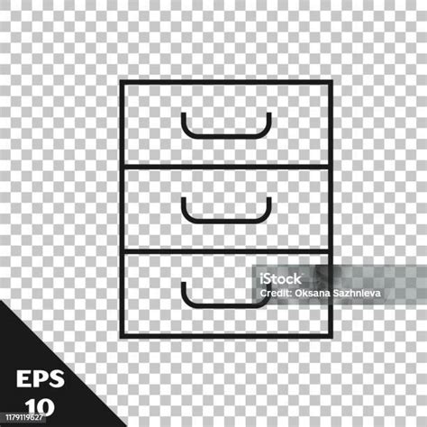투명 한 배경에 격리 된 문서 아이콘 검은 선 서랍입니다 아카이브 용지 서랍 파일 캐비닛 서랍 사무용 가구 벡터 일러스트레이션 0명에 대한 스톡 벡터 아트 및 기타 이미지