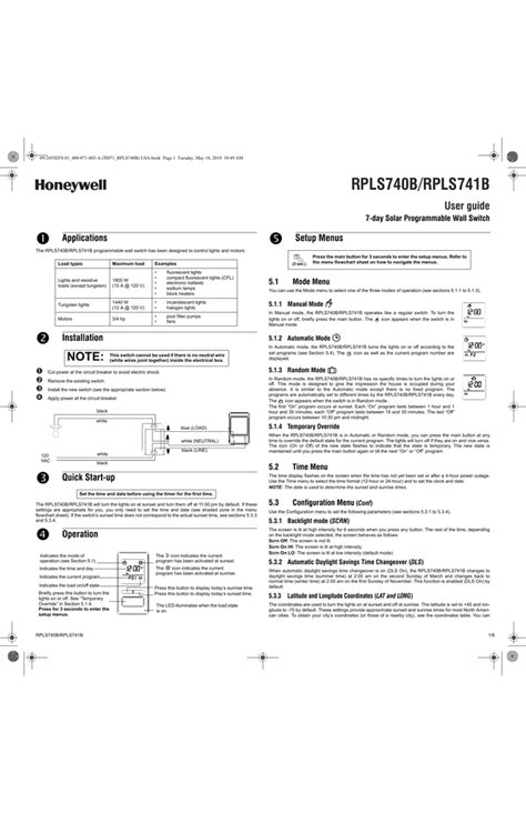 Honeywell Timer Switch Manual Honeywell Hwthc711a Digital Time Switch Honeywell Timer Switch
