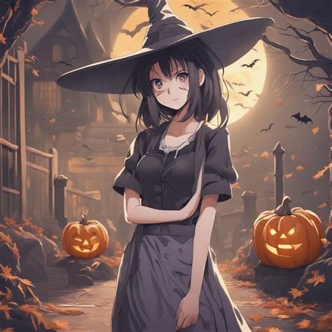 Premium Photo Anime Halloween Girl Generative Ai