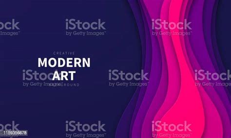 종이 컷 배경입니다 보라색 추상파 모양 트렌디 한 3d 디자인 파도 패턴에 대한 스톡 벡터 아트 및 기타 이미지 파도 패턴 페이퍼커팅 3차원 형태 Istock
