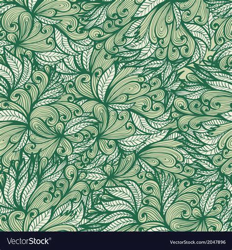 Seamless Abstract Monochrome Floral Pattern Vector Image