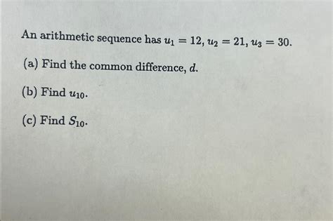 Solved An Arithmetic Sequence Has U112u221u330a